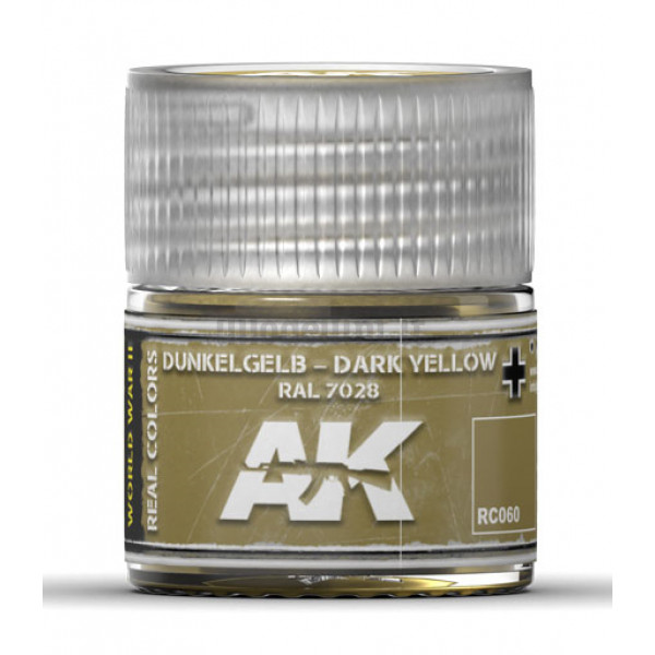 AK Interactive RC060 - Vernice Acrilica AK Real Colors Dunkelgelb-Dark Yellow RAL 7028 10ml