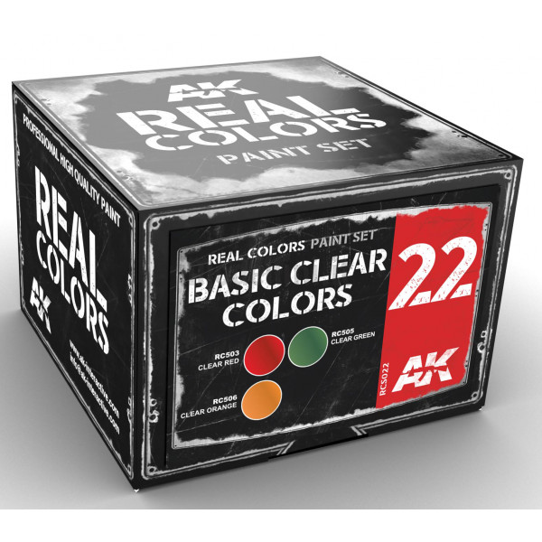 AK Interactive RCS022 - Set Vernici Acriliche AK Basic Clear Colors