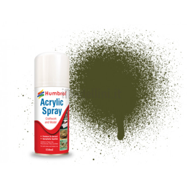 Humbrol AD6155 - Vernice Spray Acrylic n.155 Olive Drab Matt