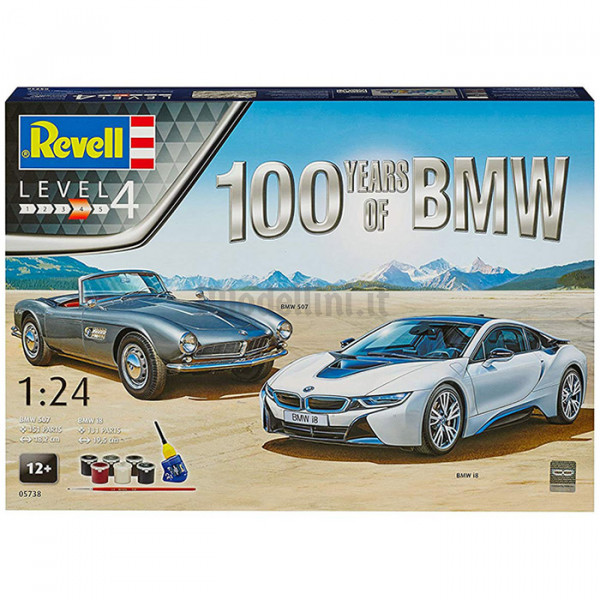 Revell 05738 - Auto in Kit Gift-Set 100th Anniversary BMW 1:24