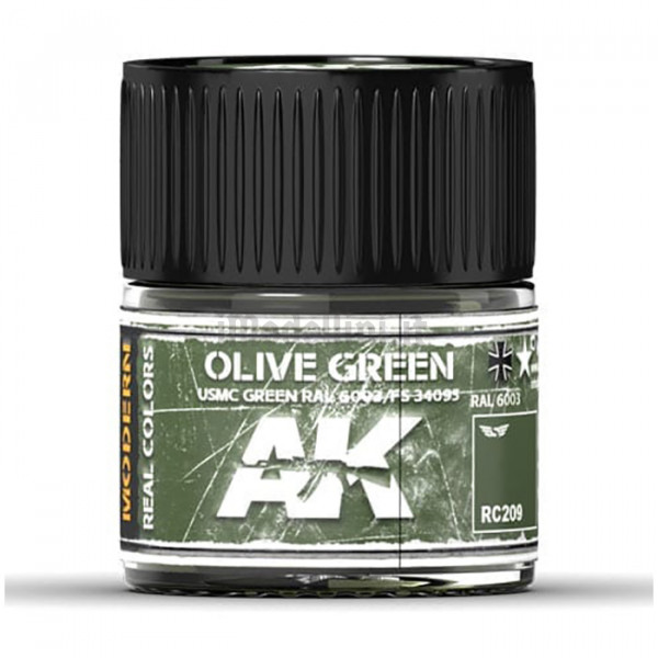 AK Interactive RC209 - Vernice Acrilica AK Real Colors Olive Green - USMC Green 10ml