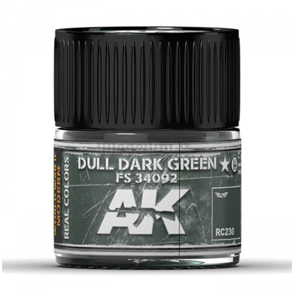 AK Interactive RC230- Vernice Acrilica AK Real Colors Dull Dark Green FS 34092 10ml