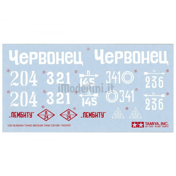Tamiya 35138 - Carro Medio Russo T34/85 Limited Edition 1:35