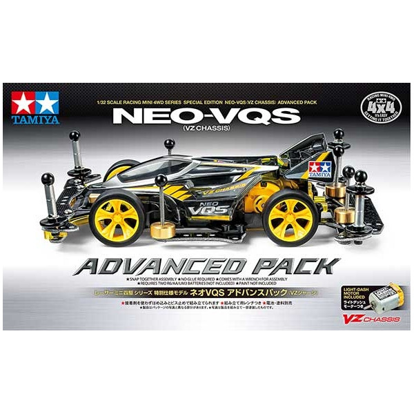 Tamiya 95598 - Mini 4WD Neo-VQS Advanced Pack con Telaio VZ